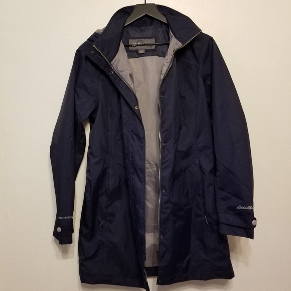 Eddie Bauer | Jackets & Coats | Eddie Bauer Weatheredge Navy Hooded Trenchcoat | Poshmark
